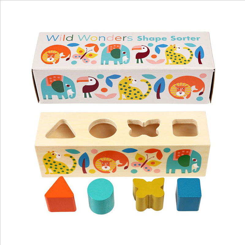 Wild Wonders Wooden Shape Sorter – Songbird Collection